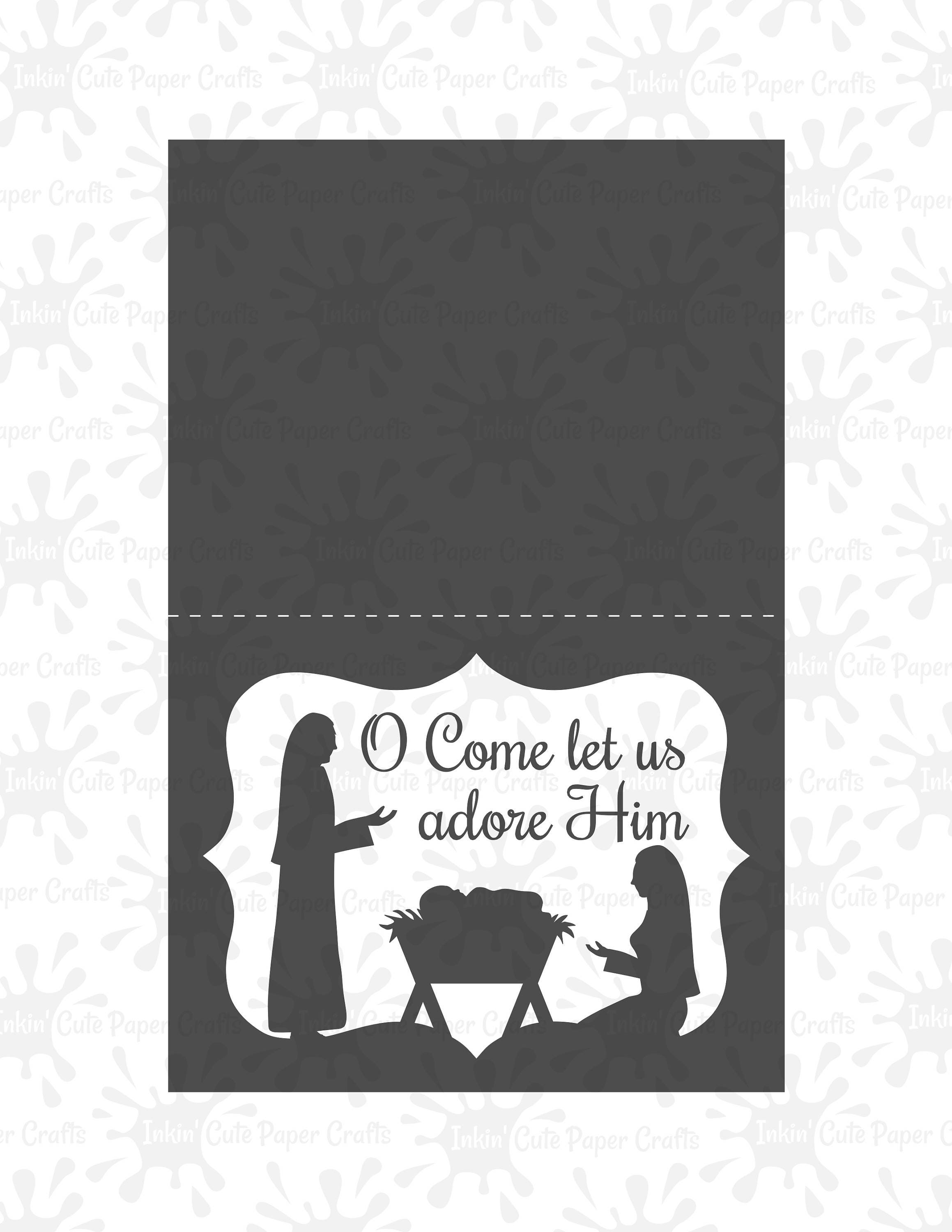 Nativity Card SVG, Manger SVG, Christmas Card Template, Nativity Scene ...