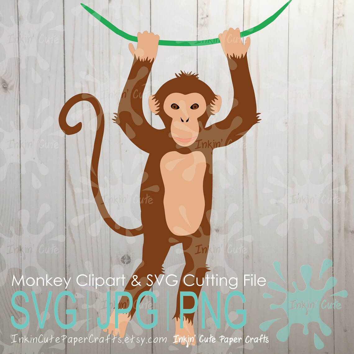 Monkey SVG, Hanging Monkey SVG, Monkey SVG Files, Monkey Clipart, Svg ...