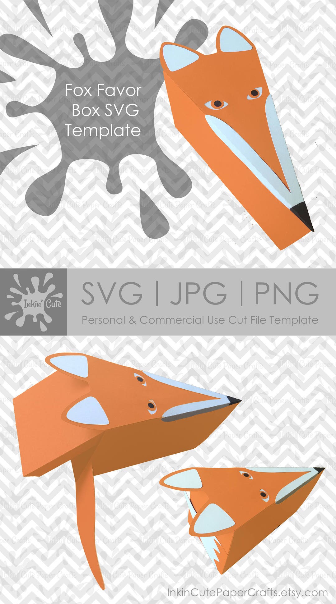 Fox Favor Box, Woodland Favor Box, Favor Box Template, Fox Box ...