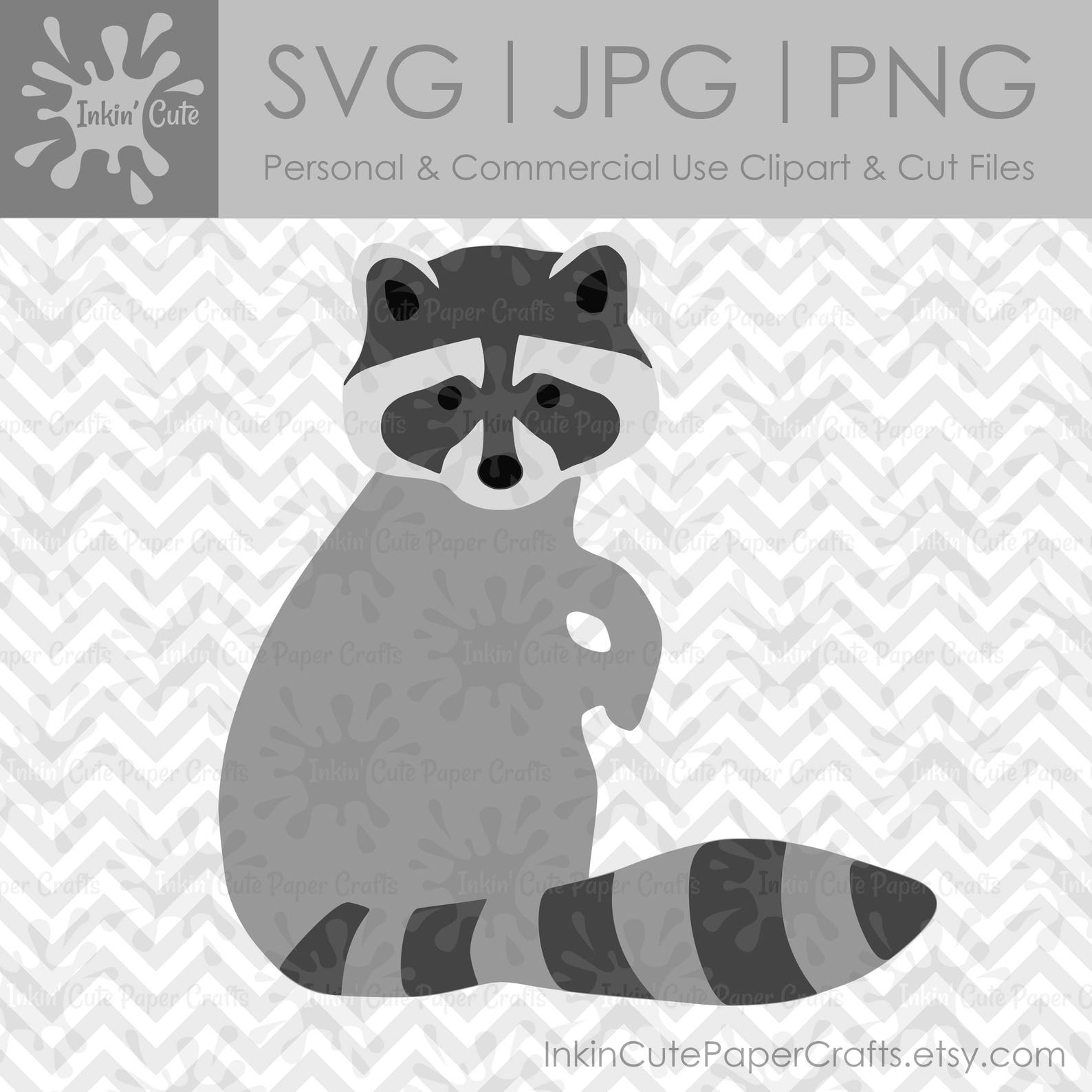 Raccoon Clipart, Raccoon SVG File, Woodland Animal Clipart, Forest ...