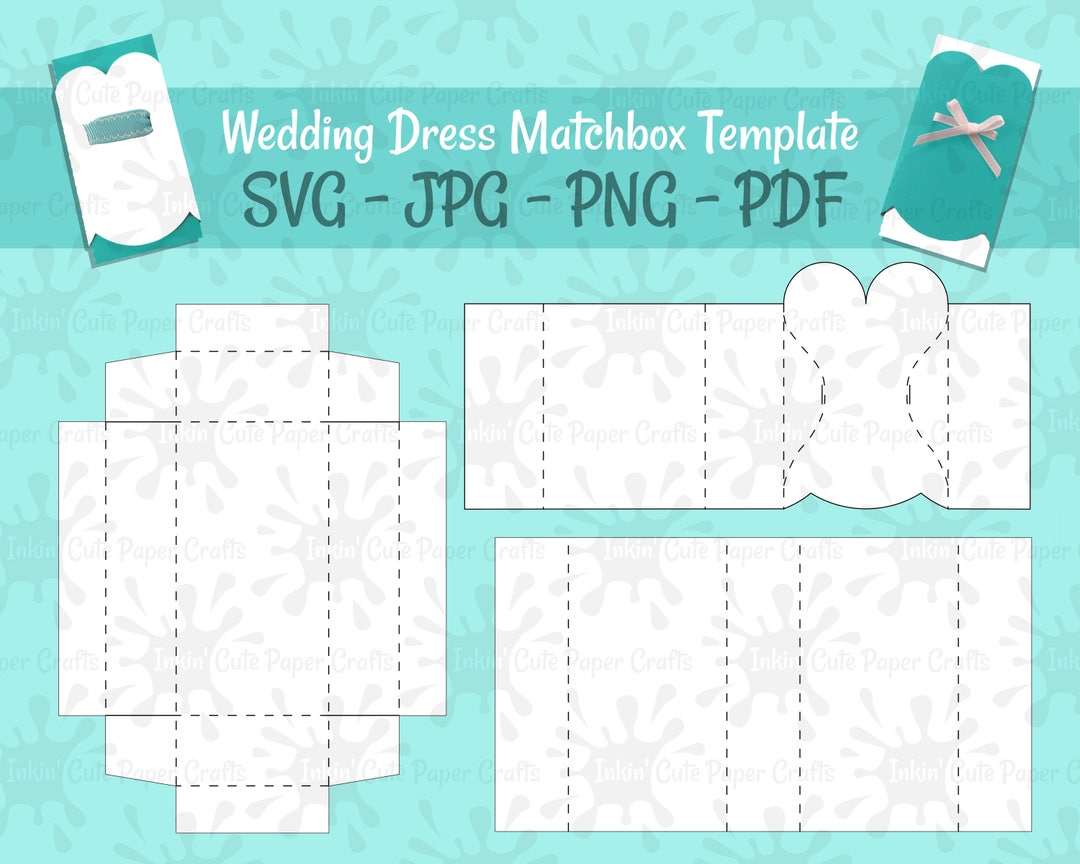 Wedding Matchbox SVG, Wedding Party Matchboxes, Favor Box SVG, Bride ...