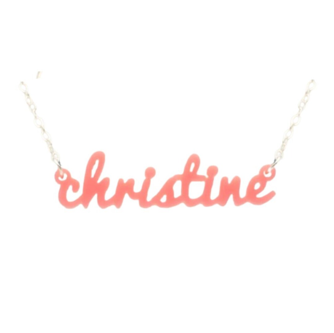 Small Name Necklace, Script Necklace, Custom Name Necklace, 1/2 Inch in ...