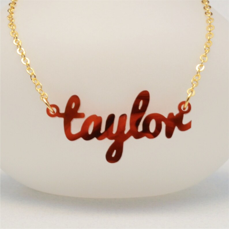 Small Name Necklace Script Necklace Custom Name Necklace | Etsy