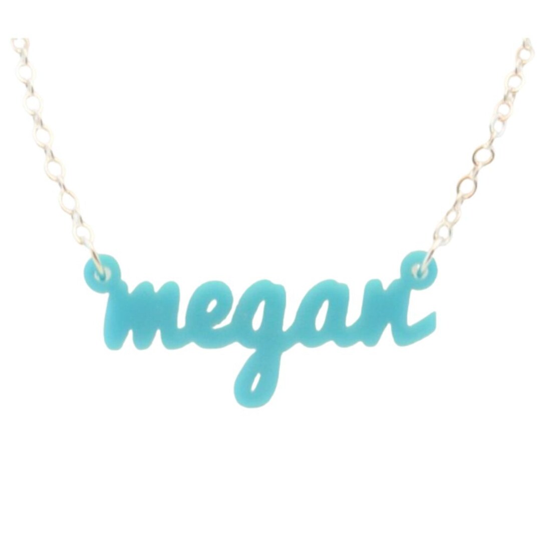 Small Name Necklace, Script Necklace, Custom Name Necklace, 1/2 Inch in ...