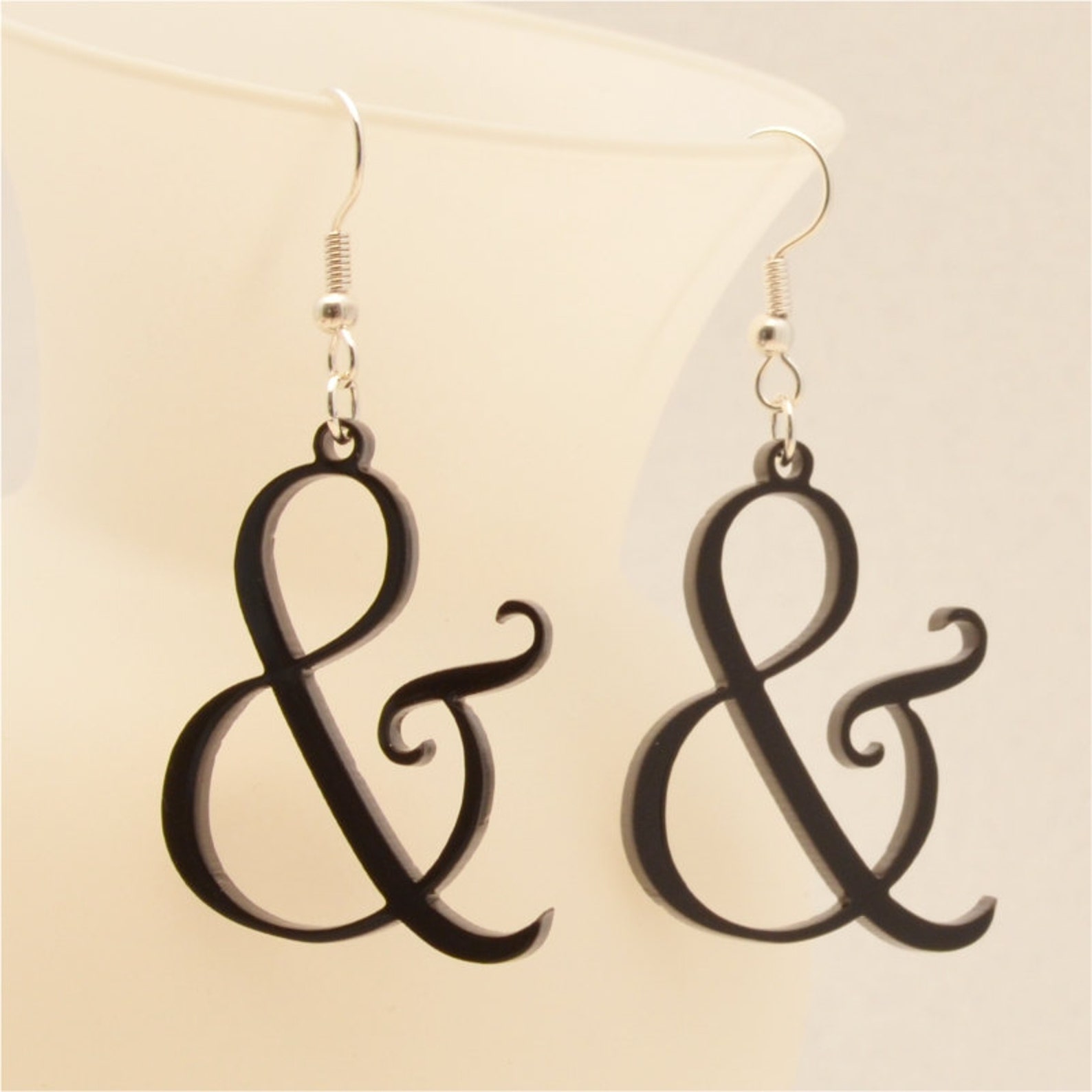 Ampersand Earrings Laser Cut Reader Gift Literary Gift | Etsy