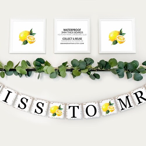 Lemon Bunting Printable Lemon Party Decor Printable Banner | Etsy