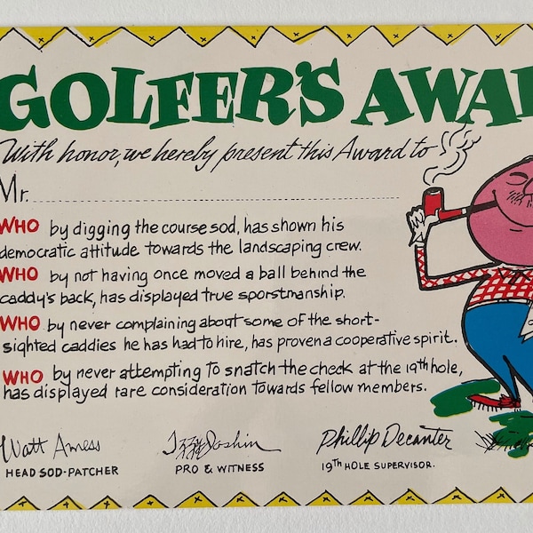 Funny Golf Award - Etsy
