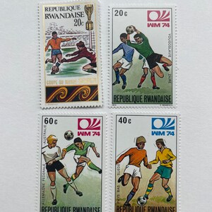 Set of 4 Rwandan World Football (soccer) Champion Vintage Postage ...
