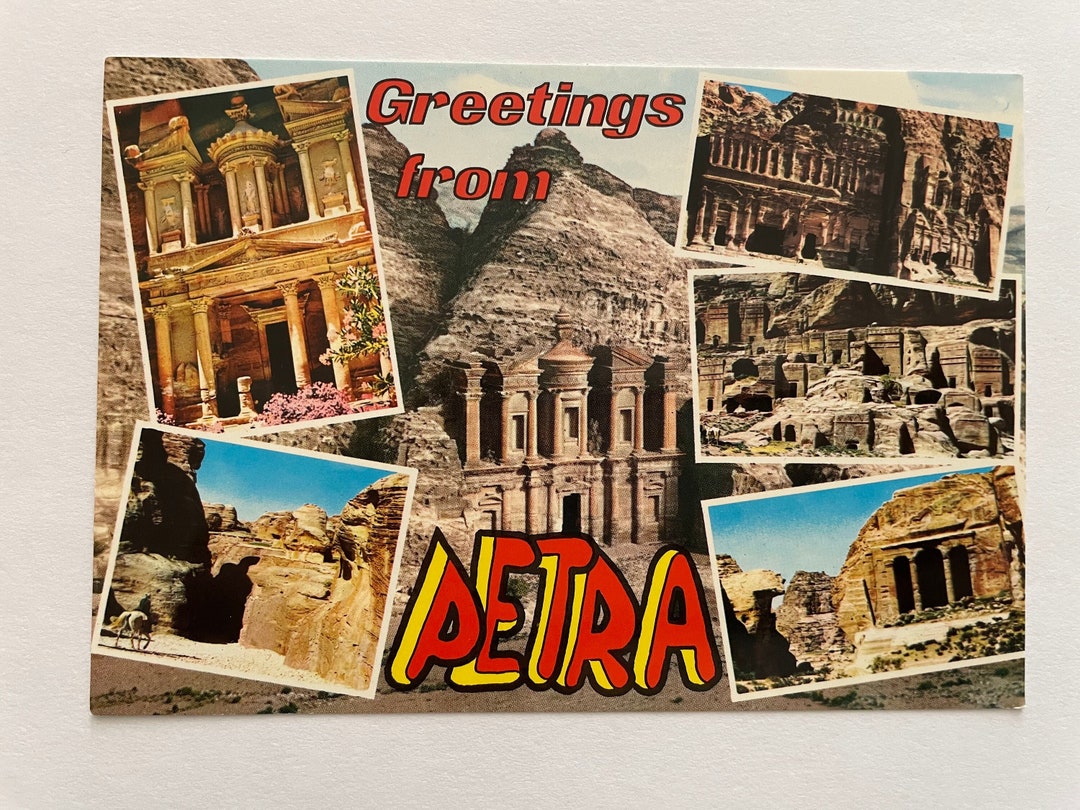 Greetings From Petra, Jordan, Vintage Postcard - Etsy