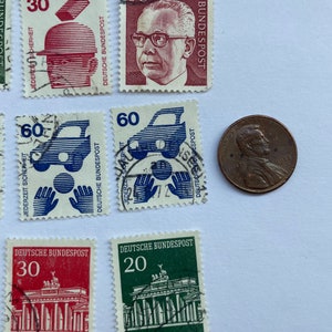 Set of 9 Deutsche Bundespost Stamps, Vintage German Postage Stamp - Etsy