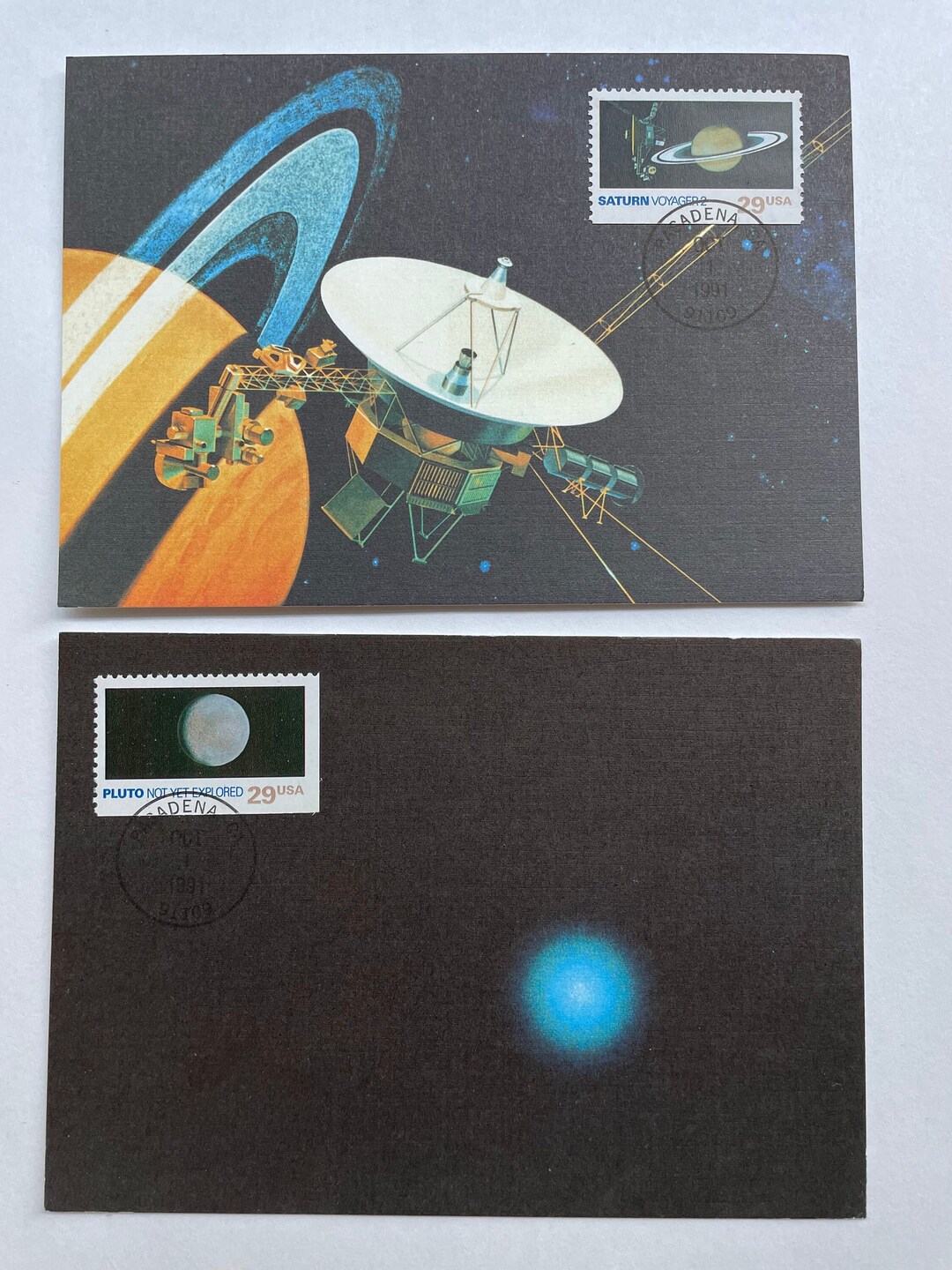 Set of 2 First Day of Issue Vintage Space Stamps, 1991, Pluto and ...