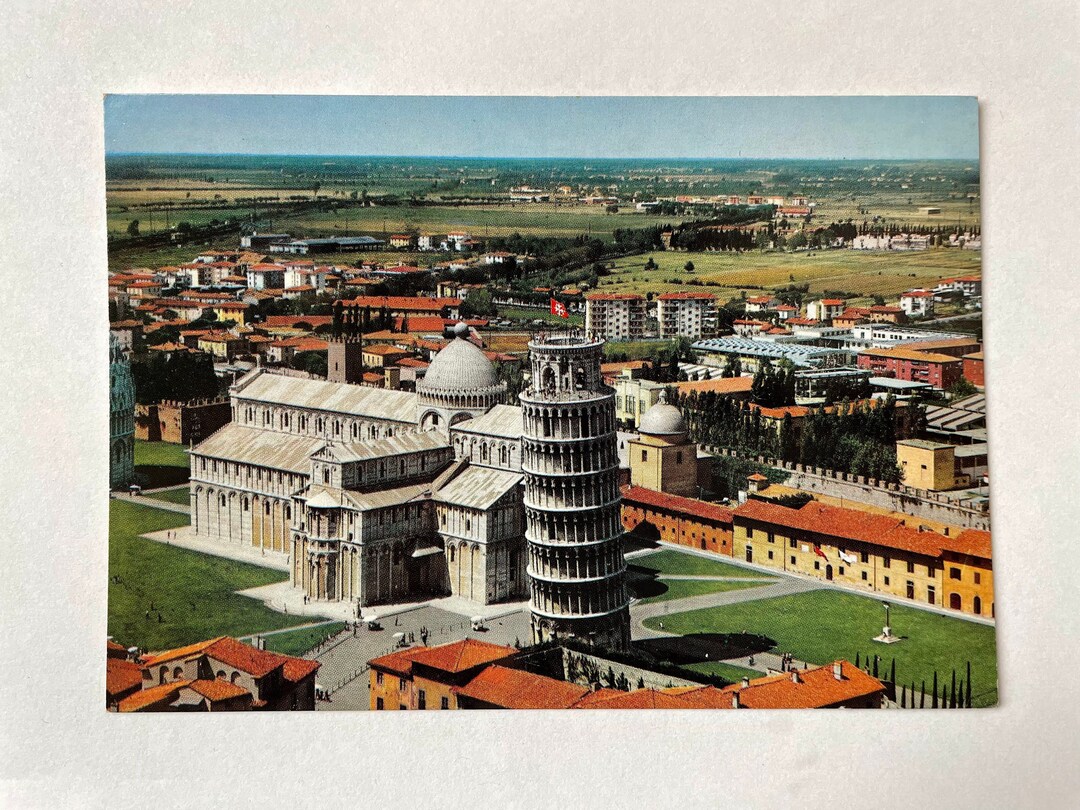 Pisa, the Leaning Tower of Pisa, and the Duomo Plaza, Italy, Vintage ...