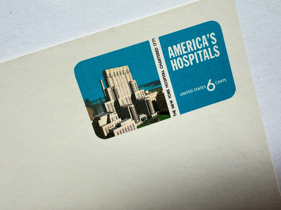 America's Hospitals, the New York Hospital Chartered 1771, USPS Stamped ...