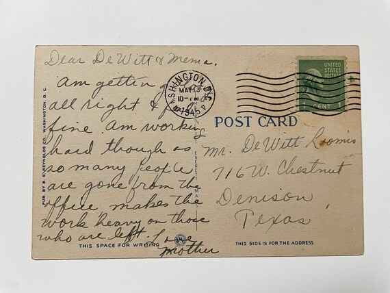 Postcards Paper Vintage 1930s Washington DC Postcard Cathedral ...