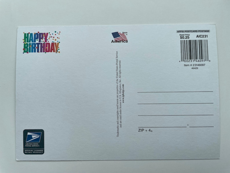 USPS Happy Birthday Stamp, Commemorative Vintage Postcard - Etsy