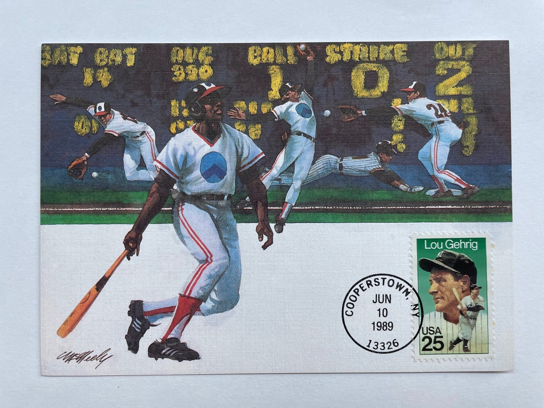 1989 Lou Gehrig Postage Stamp, First Day of Issue, Cooperstown, NY ...