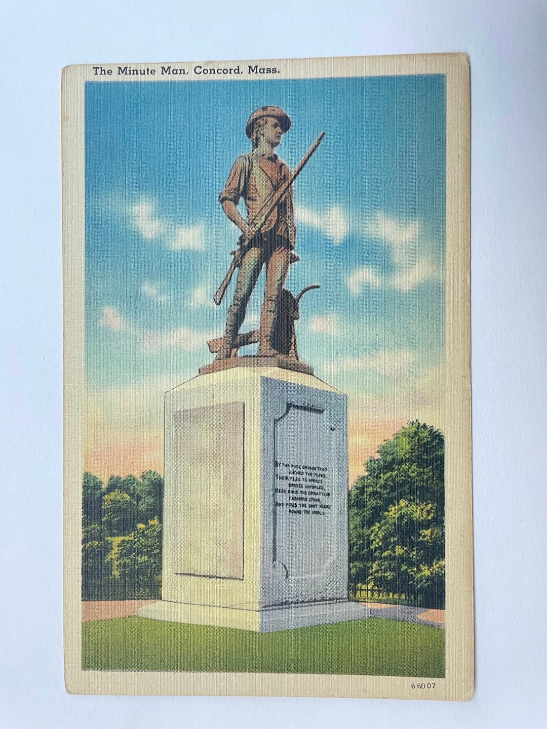 The Minute Man Statue on the Battle Lawn, Concord, Massachusetts ...