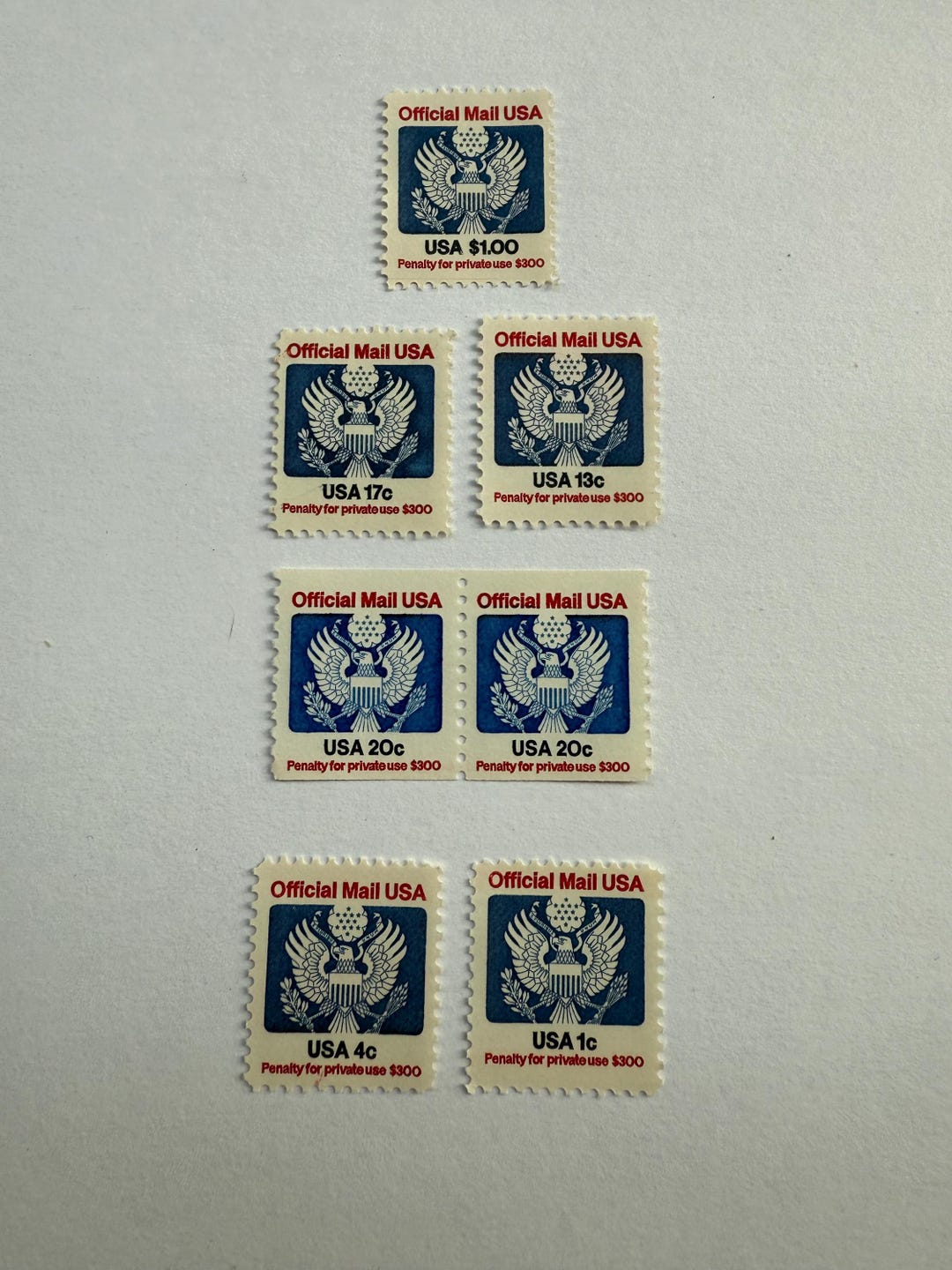 Different Values of Official Mail USA Stamps, Vintage Postage Stamps - Etsy