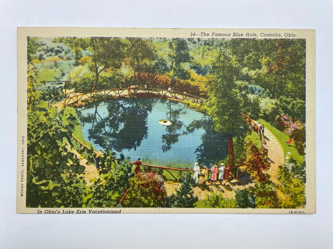 The Famous Blue Hole, Castalia, Ohio, Lake Erie Vacationland, Vintage ...