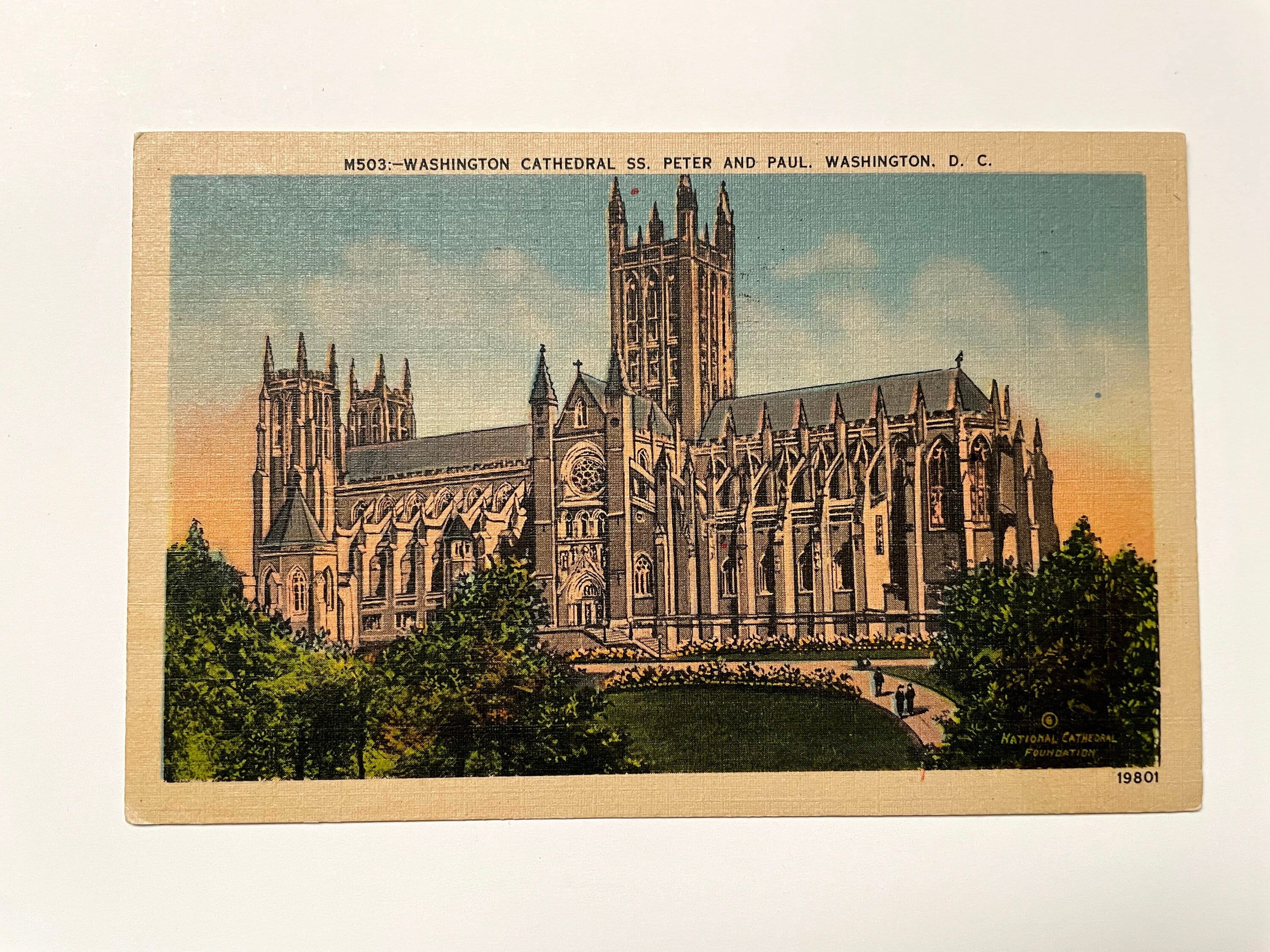 Postcards Paper Vintage 1930s Washington DC Postcard Cathedral ...