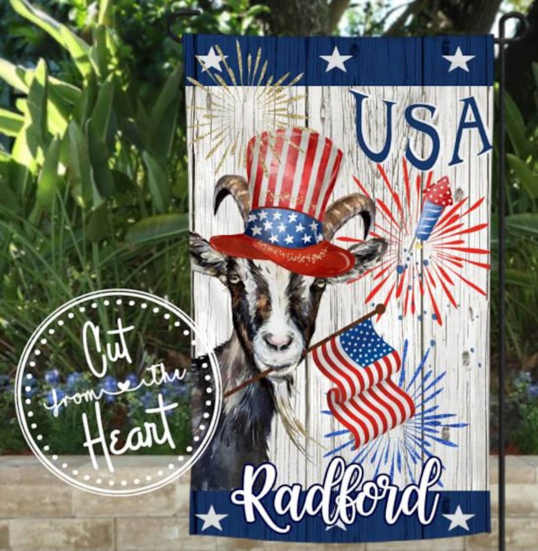Custom Goat July 4th Flag, Custom Farm Flag, Goat Life, July 4th Custom ...