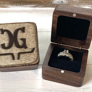 Western Branded Ring Box, Cowhide Ring Box, Western Cowboy Wedding ...