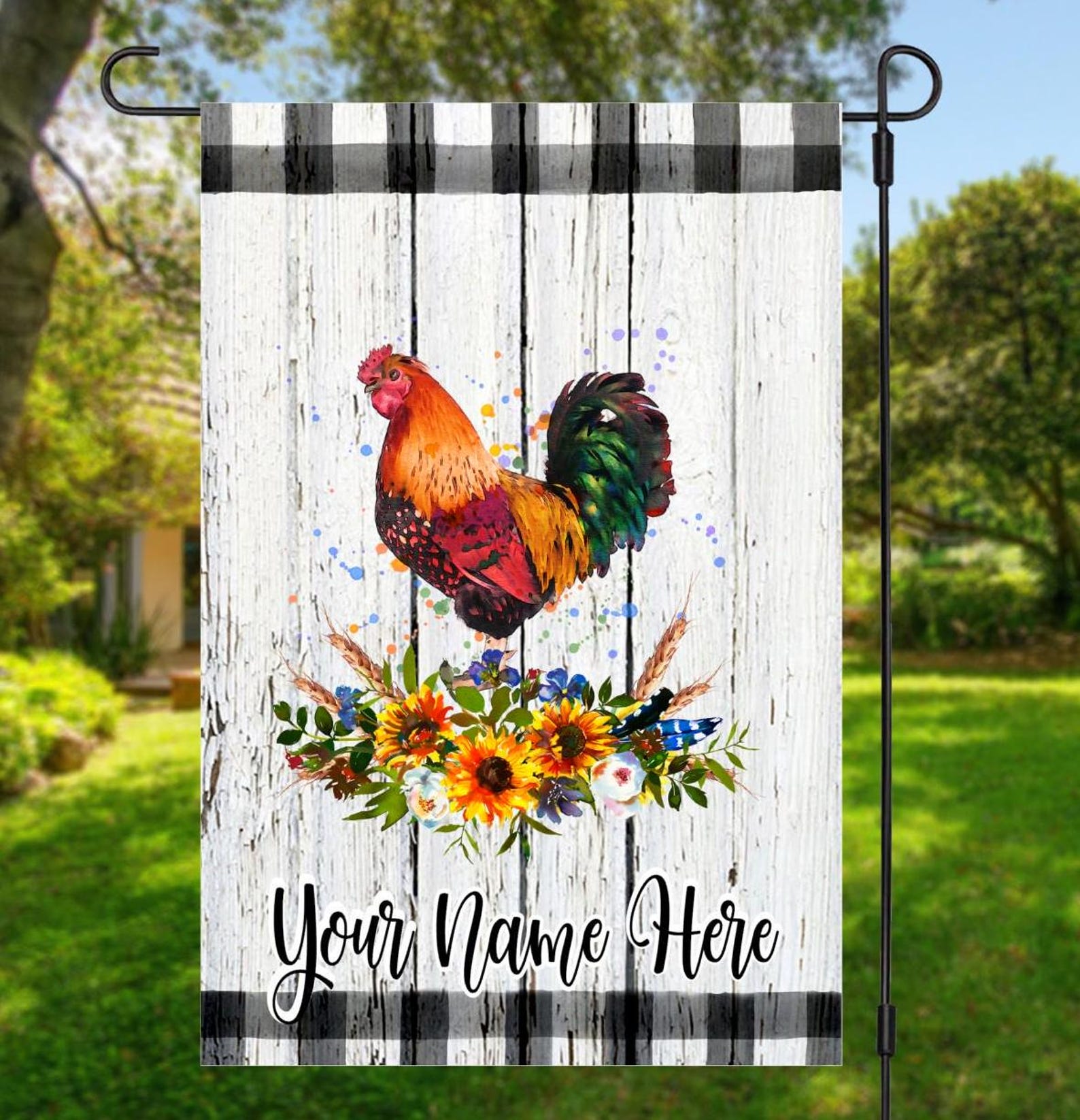Personalized Chicken Garden Flag, Custom Farm Sign, 12x18 - Etsy