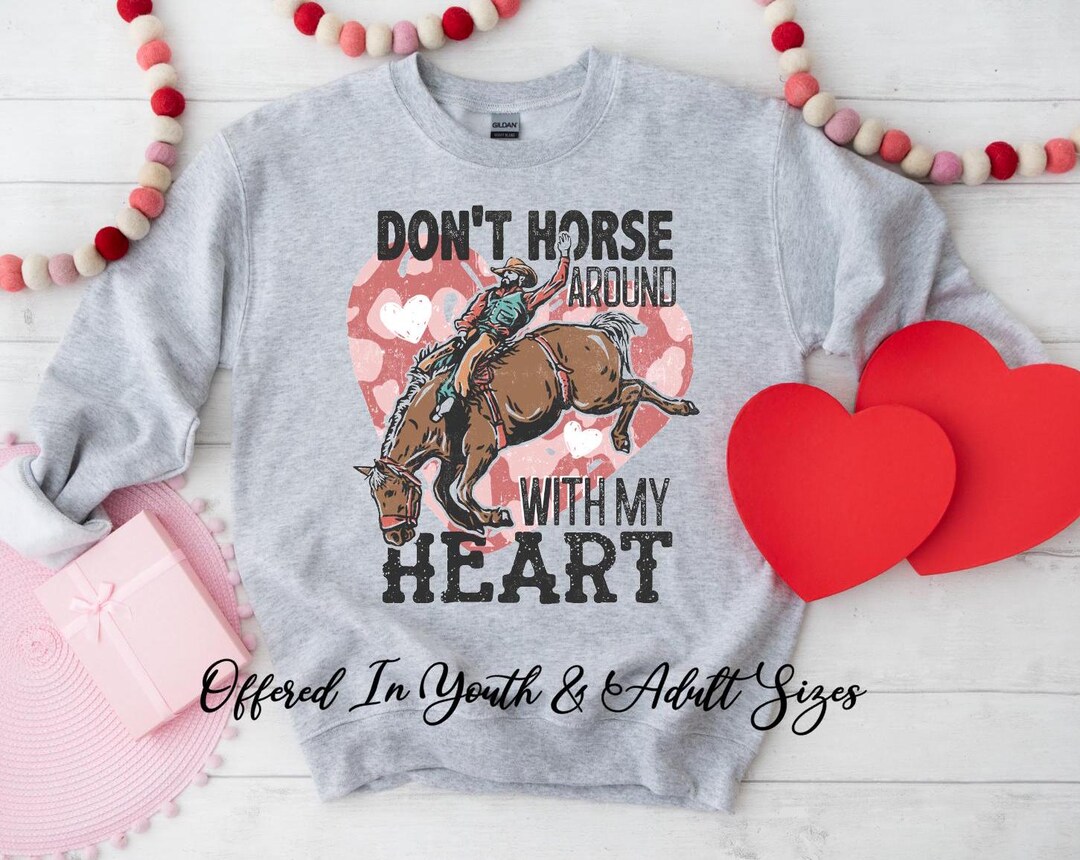 Western Rodeo Cowboy Valentine Shirt, Bucking Horse Valentine, Youth ...