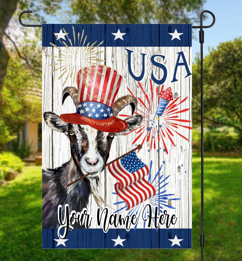 Personalized Goat July 4th Garden Flag, Patriotic Farm Decor - Etsy