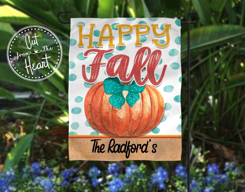 Personalized Fall Pumpkin or Scarecrow Garden Flag Custom - Etsy