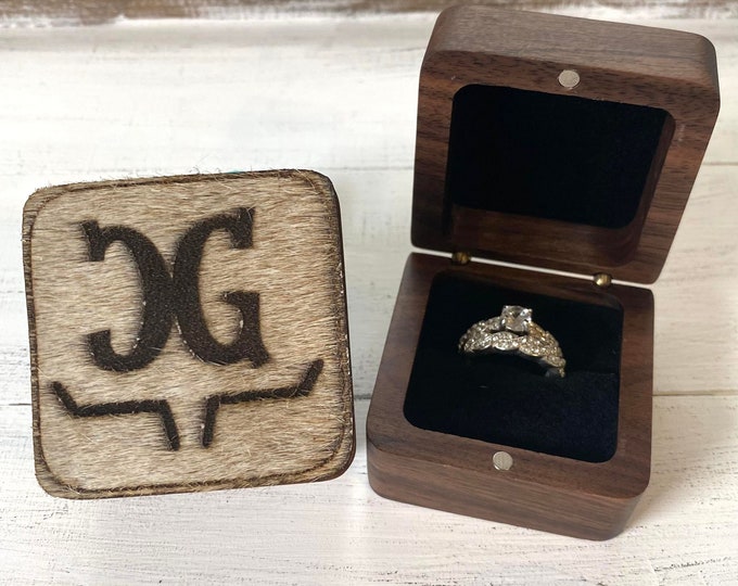 Western Branded Ring Box, Cowhide Ring Box, Western Cowboy Wedding ...