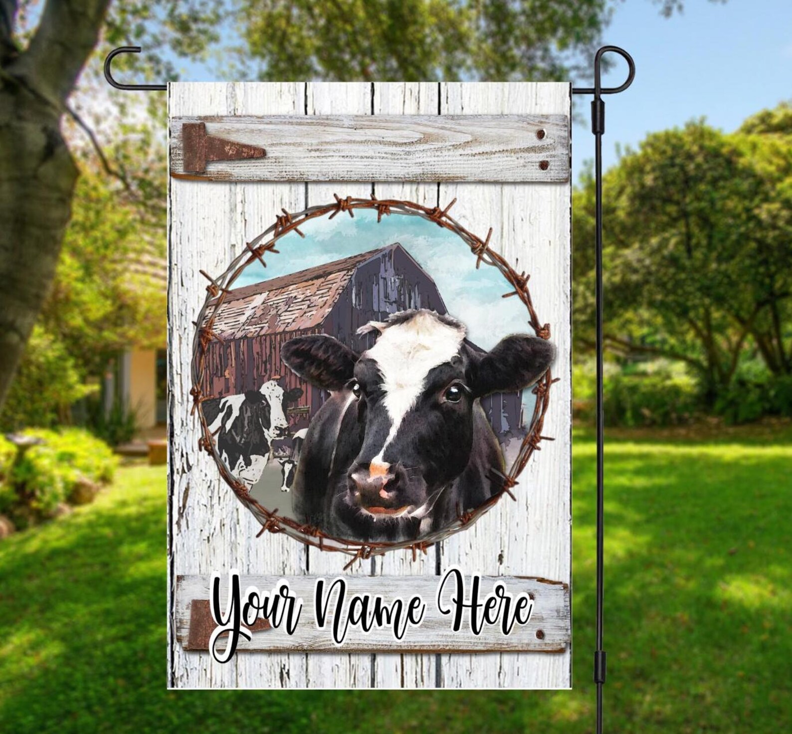 Personalized Farm Garden Flag, Ranch Decor, Horse, Cow, Chicken - Etsy