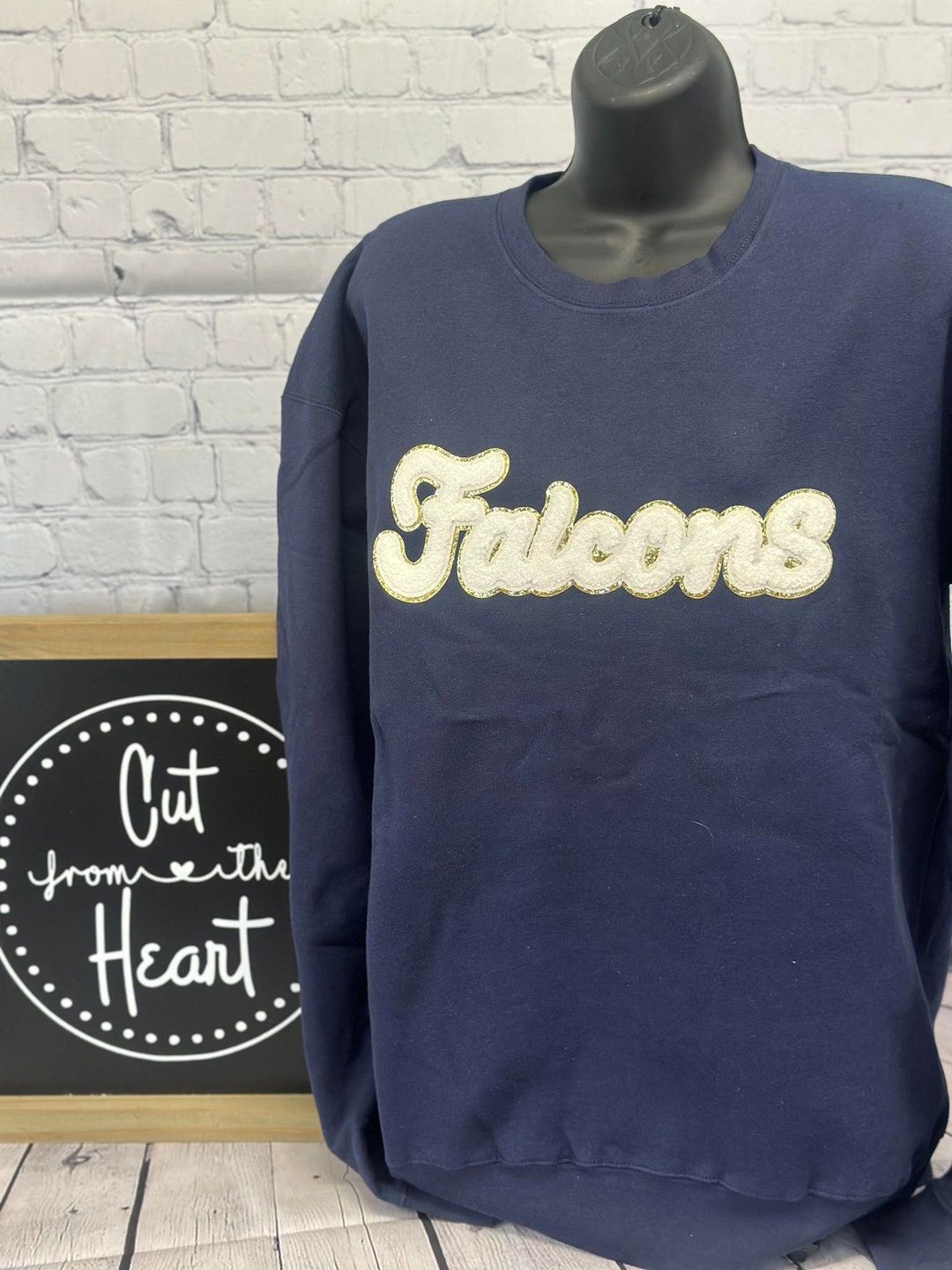 Falcons Chenille Patch Sweatshirt, School Spirit Wear - Etsy
