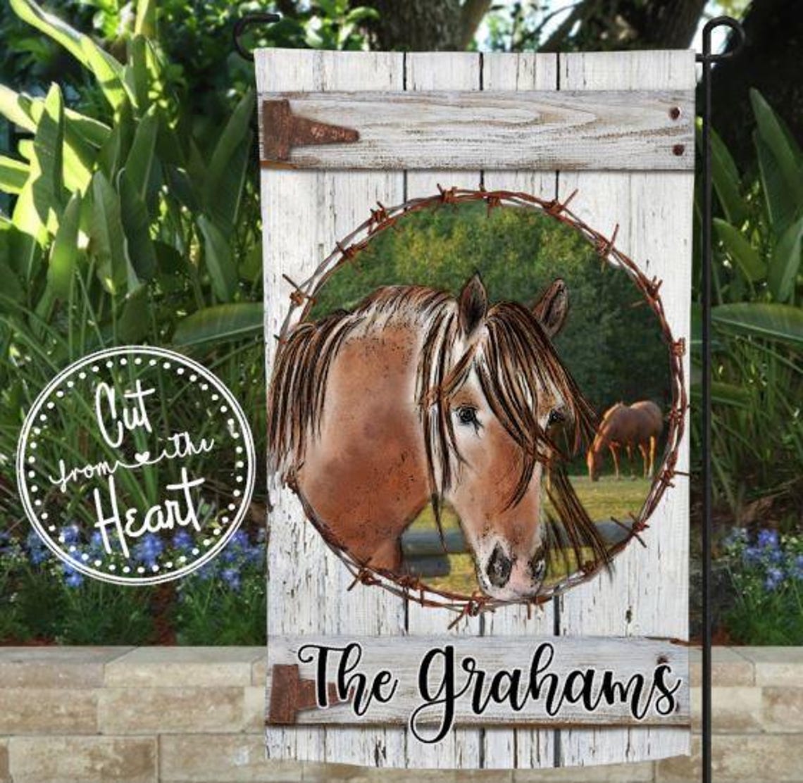 Personalized Farm Garden Flag, Ranch Decor, Horse, Cow, Chicken - Etsy