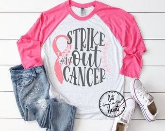 Strike Out Cancer Breast Cancer Awareness Shirt Baseball - Etsy