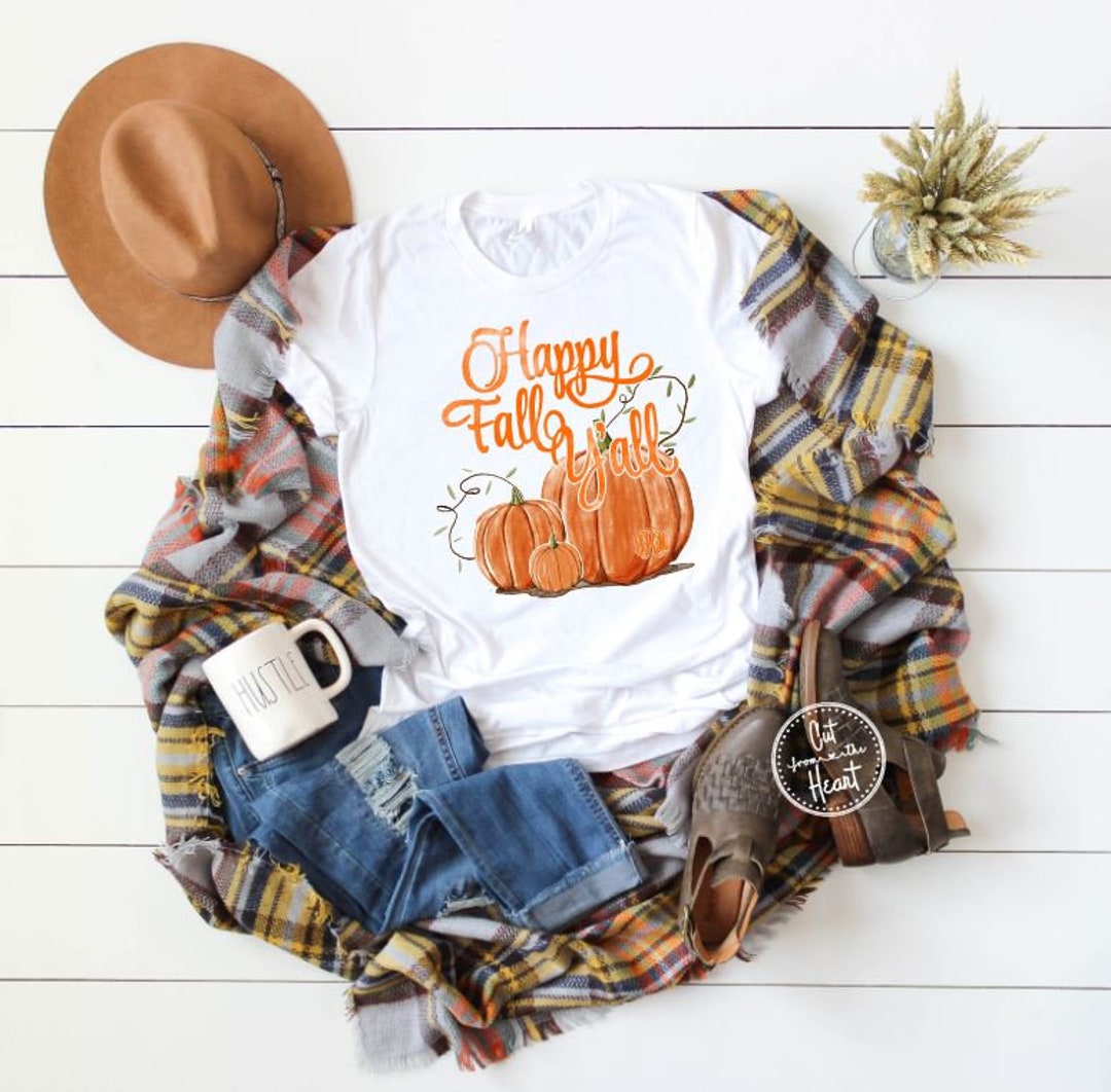 Thanksgiving Shirt, Fall Baseball Tee, Happy Fall Yall, Fall Shirt ...