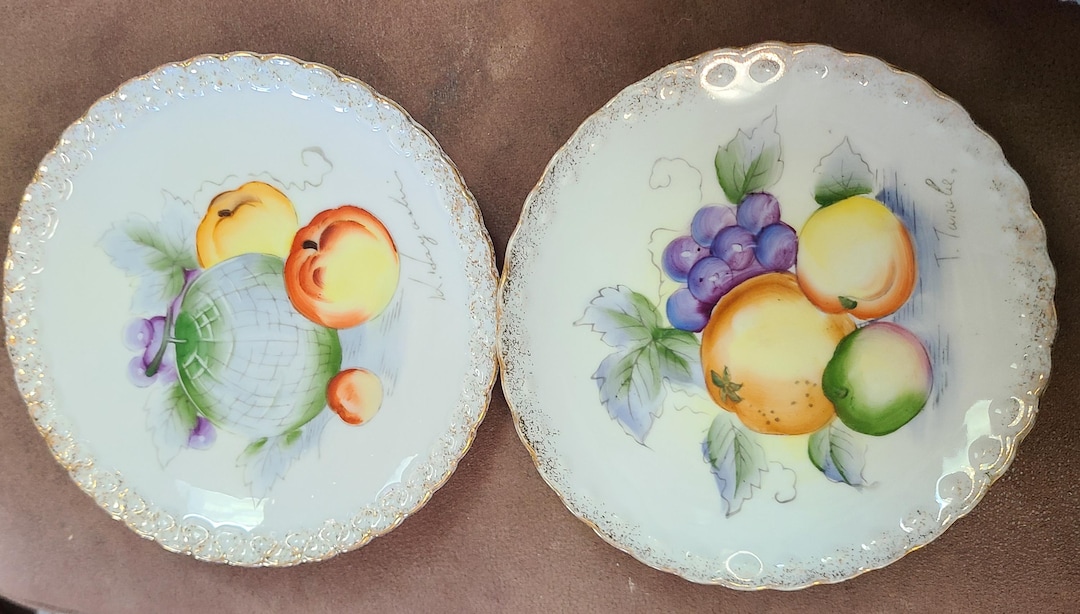 Vintage Fruit Hand Painted Porcelain Plate Japan Signed by Artists - Etsy