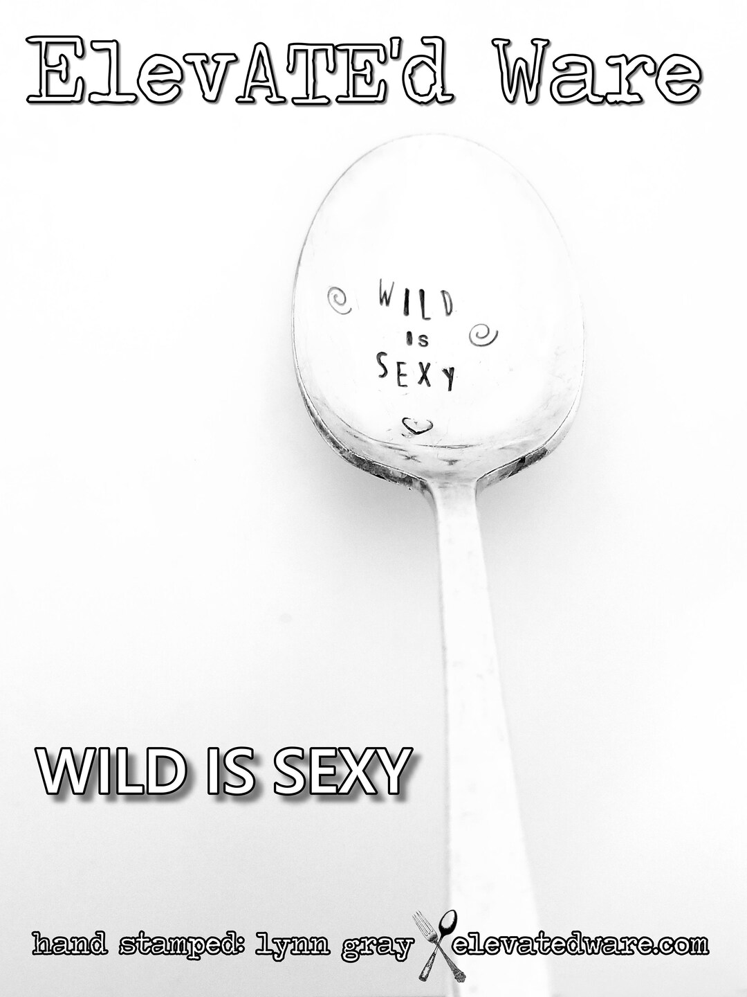 Hand Stamped Spoon Teaspoon Coffee Spoon Vintage Silverplate Spoon wild ...