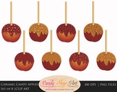 Items similar to Candy Apple Clip Art, Apple Clipart, Fall Clip art ...