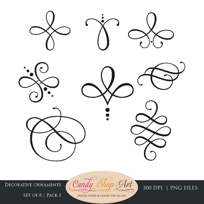 Instant Download Calligraphy Ornaments, Graphic Ornaments, Wedding Clip ... Instant Download Calligraphy Ornaments, Graphic Ornaments, Wedding Clip ...