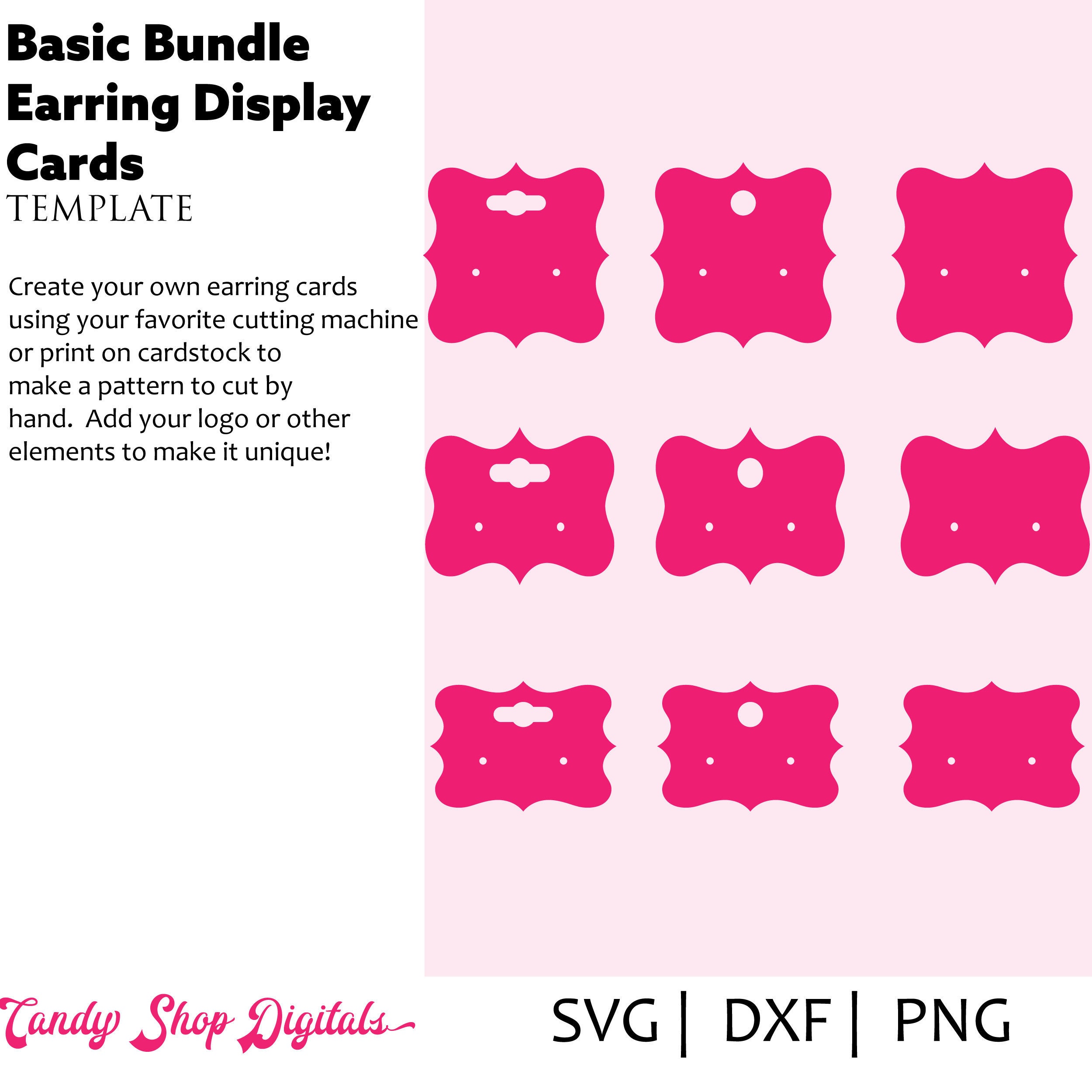 Earring Card SVG, Earring Card Holder SVG, Earring Display SVG Earring ...