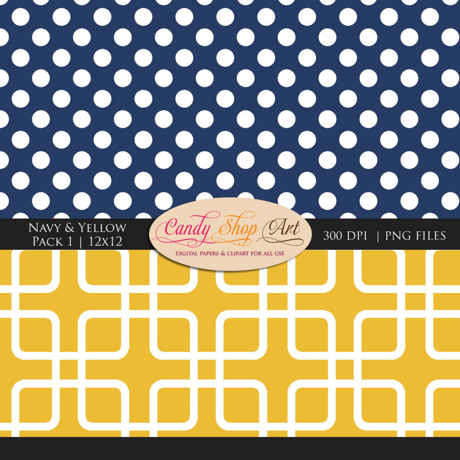 Navy Yellow and White Digital Backgrounds Chevron Stripes - Etsy