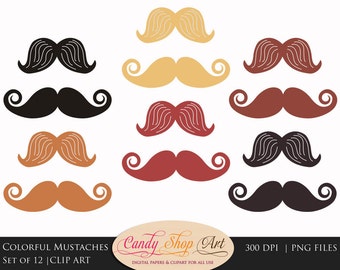 Mustache Clip Art | Etsy