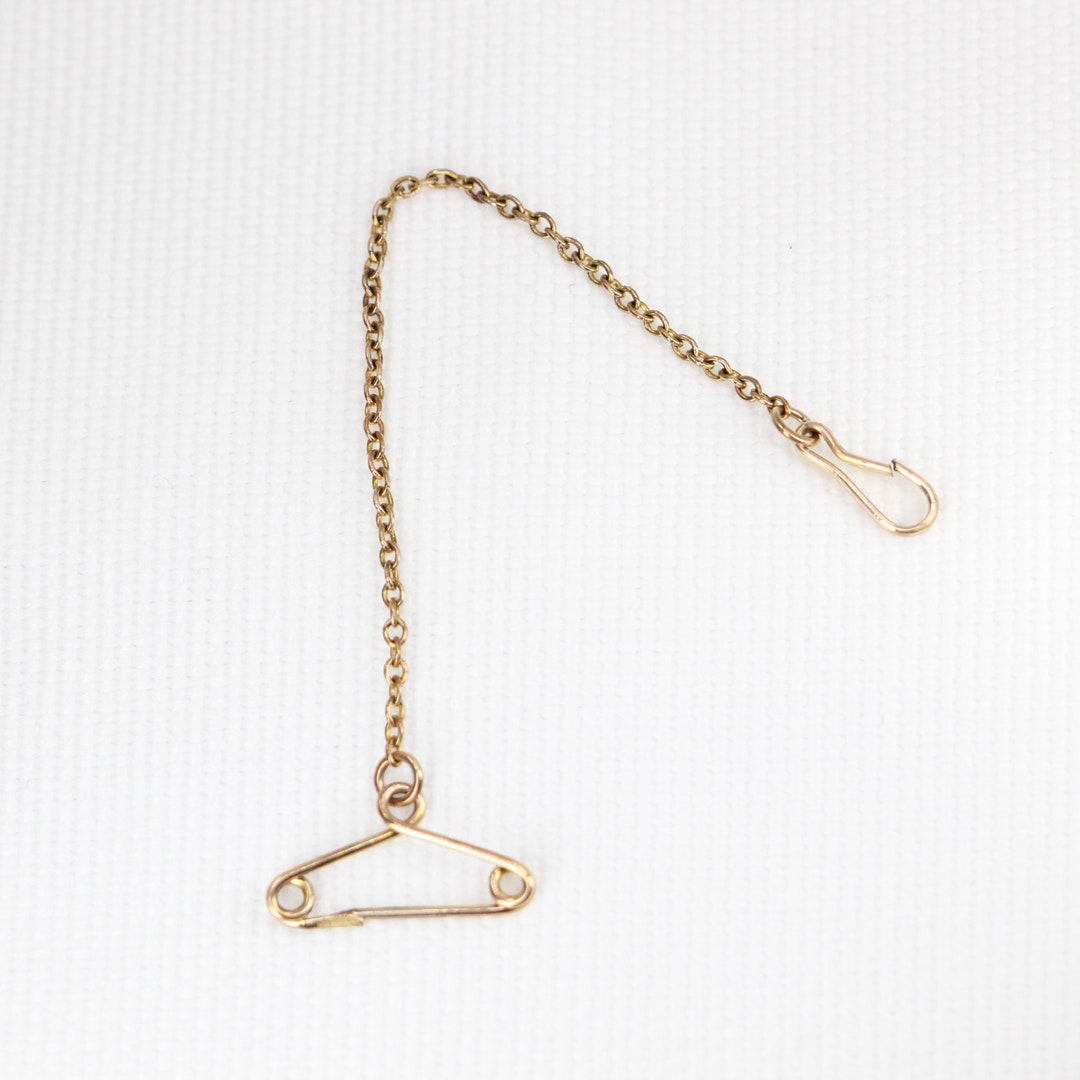 Antique Gold Plated Brooch Safety Chain - Circa: 1900 - Etsy