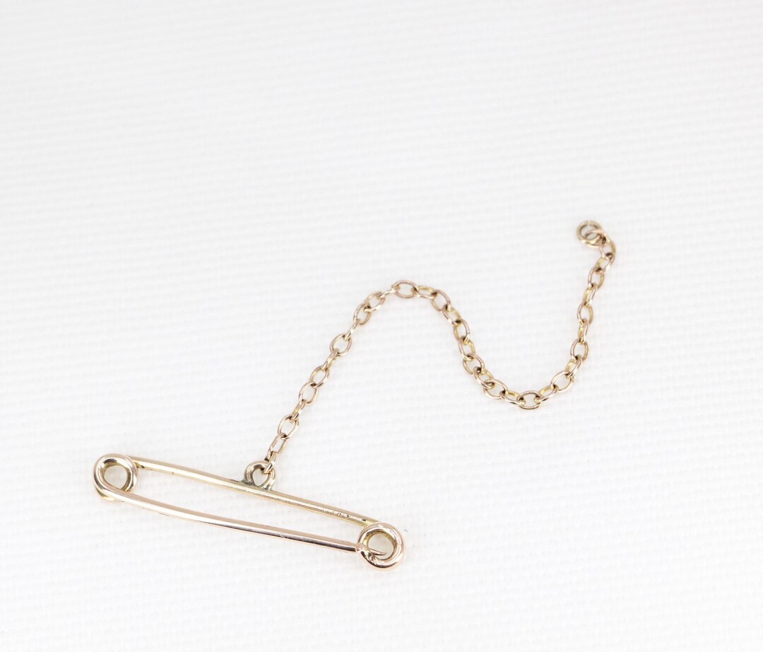 Antique 9ct Gold Brooch Safety Chain - Etsy
