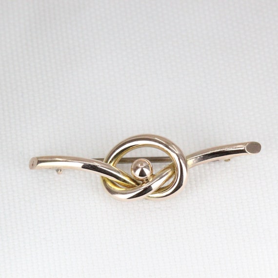 Antique Early 20th Century 9ct Gold Knot Brooch - … - Gem