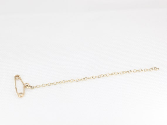 Antique 9ct Gold Brooch Safety Chain - Gem