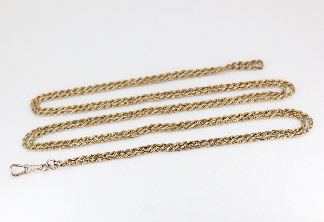 Antique Rolled Gold Guard/muff Rope Chain - 136.5cm - Circa: 1900 - Etsy