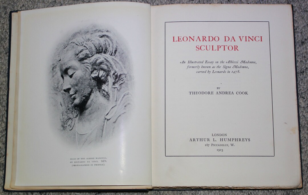Leonardo Da Vinci Sculptor Sir Theodore Andrea Cook 1923 First - Etsy