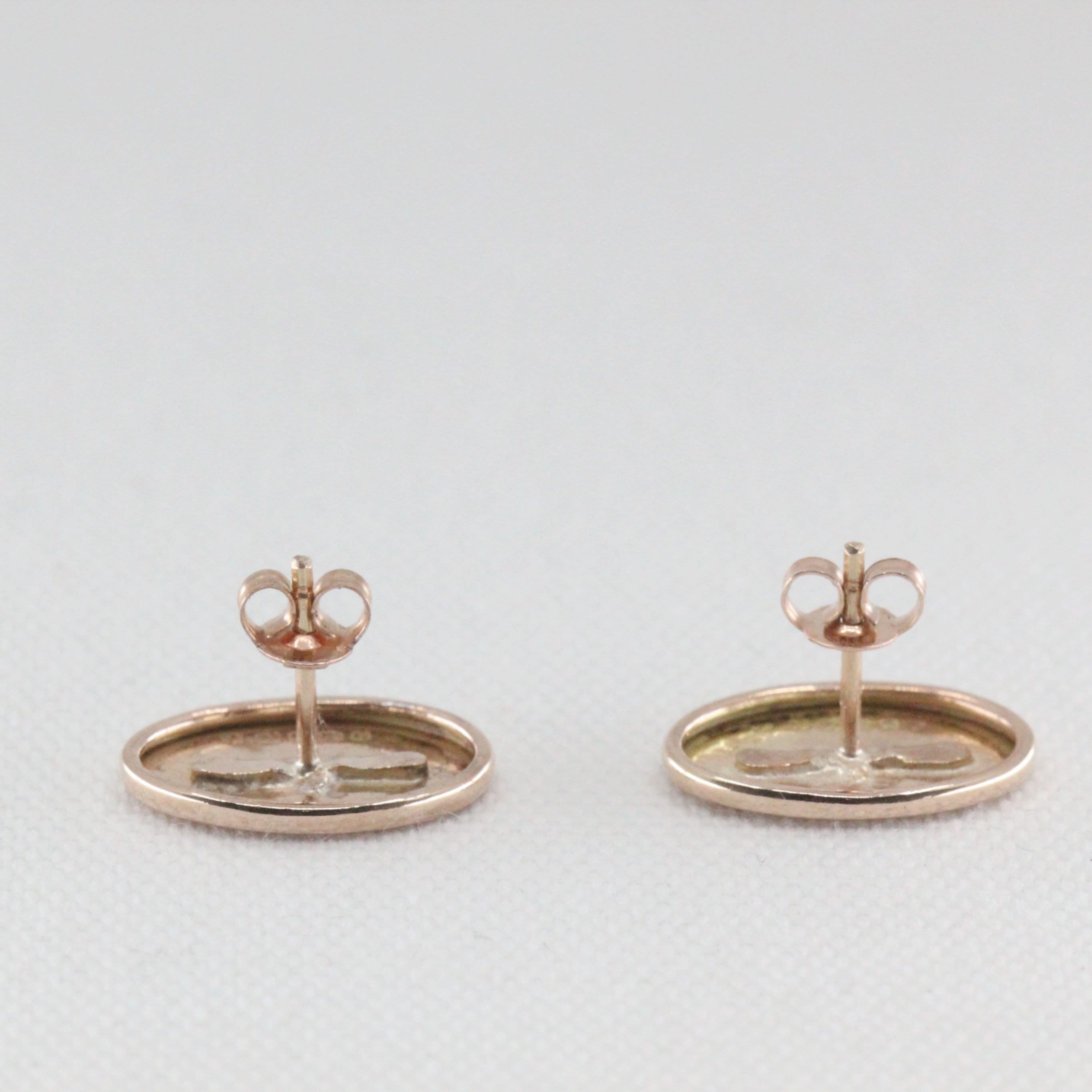 BuckleburysAntiques Antique 9ct Gold Oval Conversion Cufflinks Into Stud Earrings Birmingham 1918